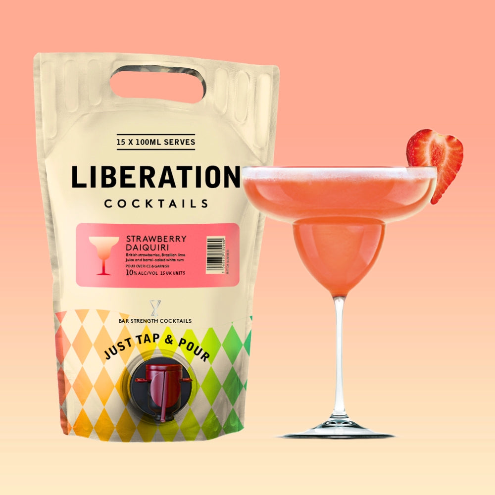 Strawberry Daiquiri Cocktail Pouch 1.5L, Pre Made Strawberry Daiquiri