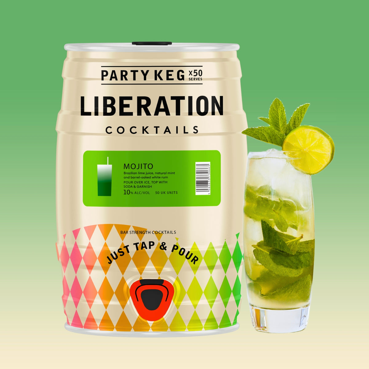 Mojito 5L Cocktail Keg, Ready Made Mojito Cocktail Keg